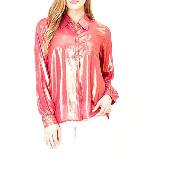 tea n rose | Tops | Iridescent Sparkle Blouse Shiny Wet Shimmer Top S ...